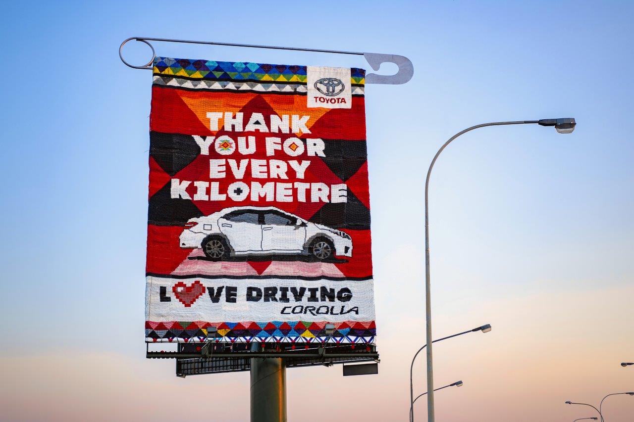 Toyota and FCB Joburg create beaded billboard as Corolla love letter ...